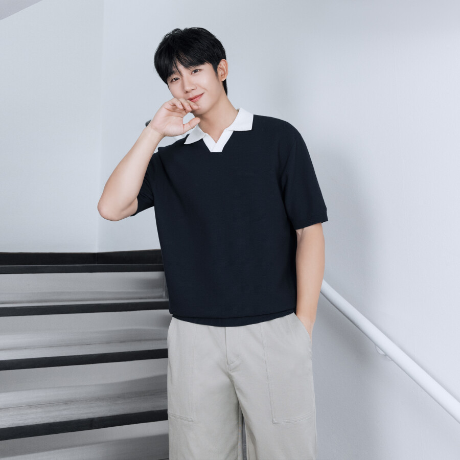 제대로 만든옷 TBH SHOP : 정해인카라배색반팔니트