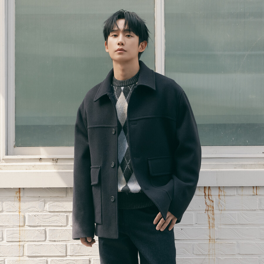 제대로 만든옷 TBH SHOP : 정해인 오버핏절개변형하프코트