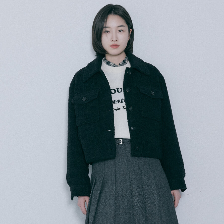 제대로 만든옷 TBH SHOP : 원지안 카라넥부클숏코트