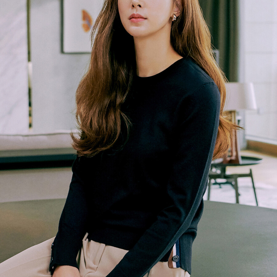 제대로 만든옷 TBH SHOP : 아쿠아스큐텀여성울실크라운드넥니트